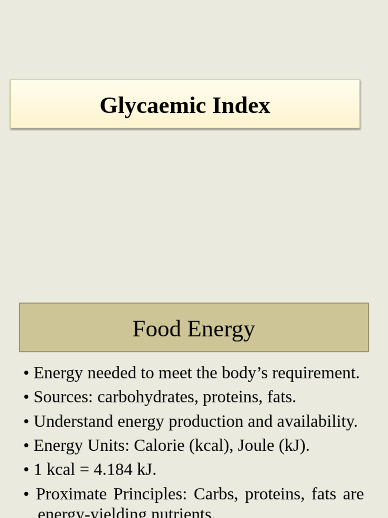Energy Content and Glycemic Index Practical | PDF