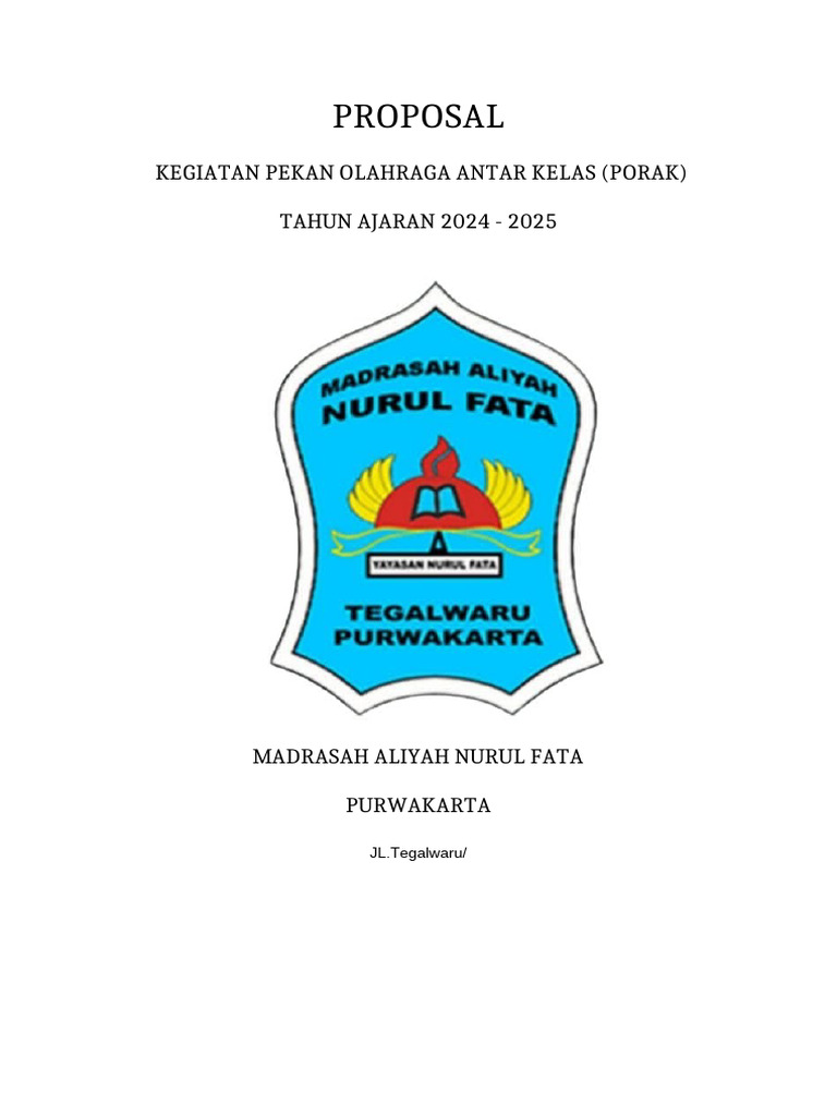 Proposal Kegiatan PORAK MA Nurul Fata | PDF