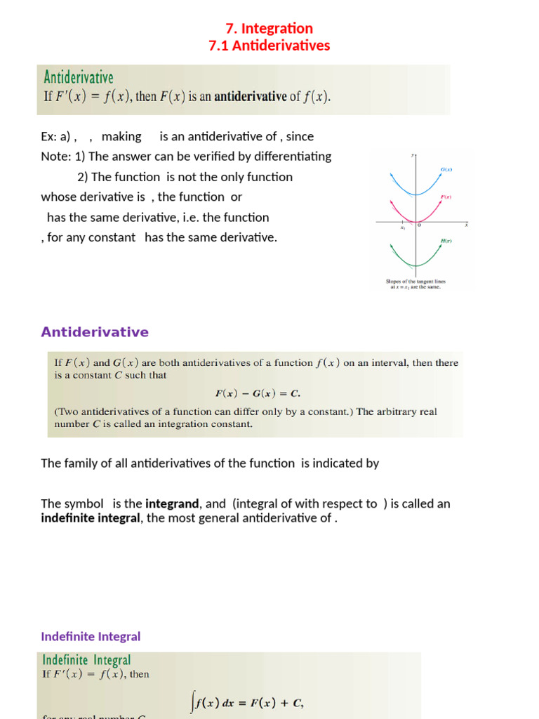 7.1 Antiderivatives (Revised) | PDF