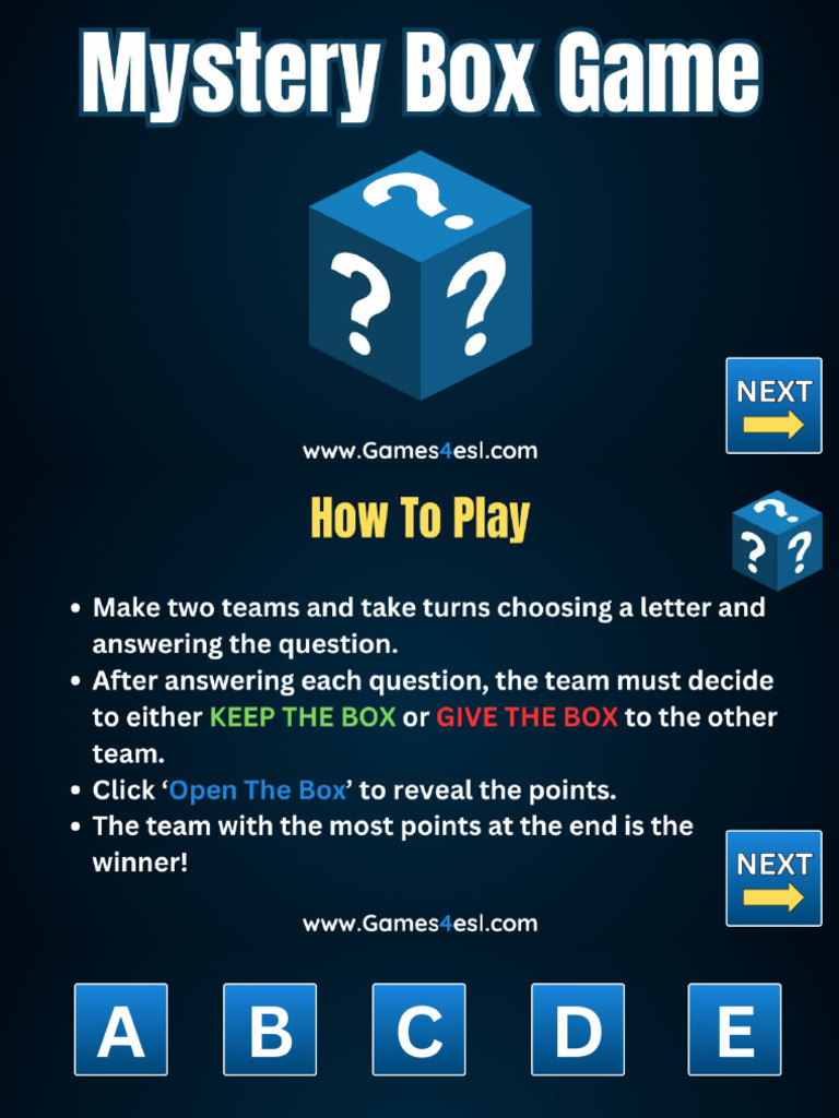 Mystery Box Game Template 1 | PDF