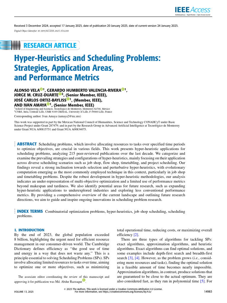 Hyper Heuristics And Scheduling Problems Strategies Application Areas And Performance Metrics