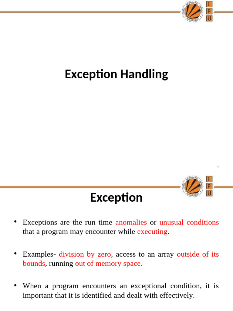 Exception Handling 1 | PDF | C++ | Namespace