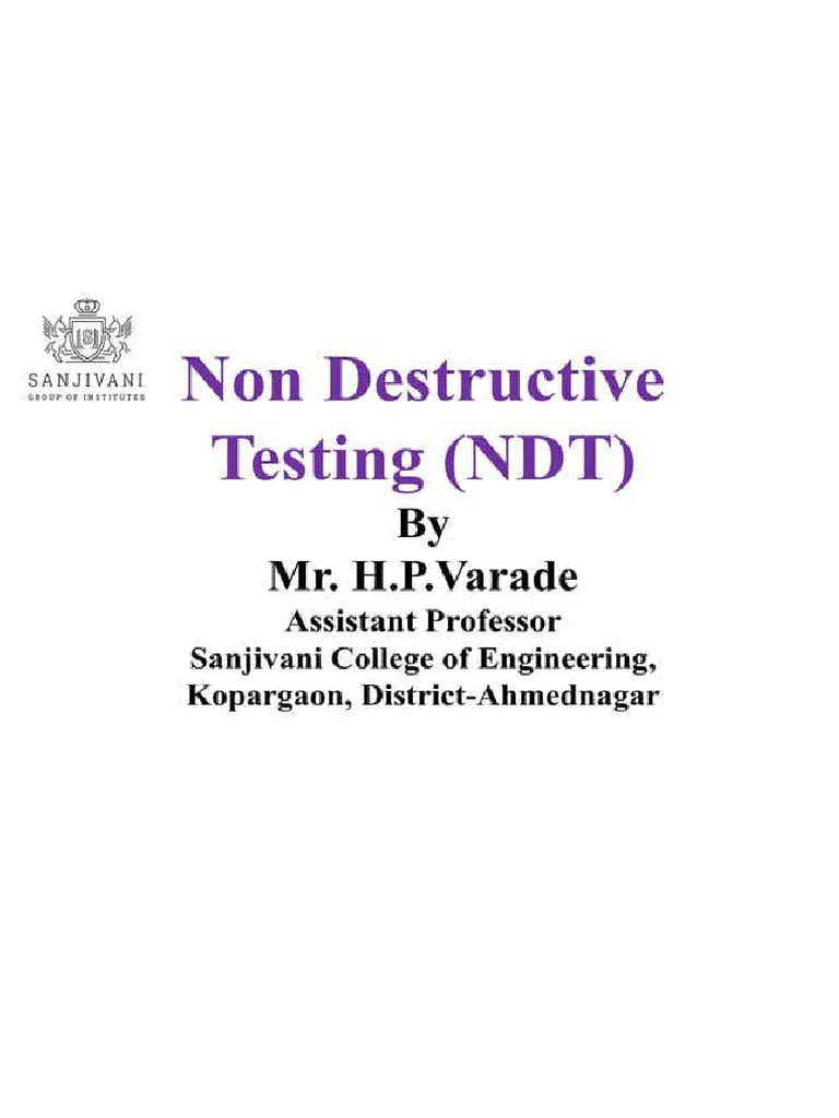 NDT Unit-1 | PDF