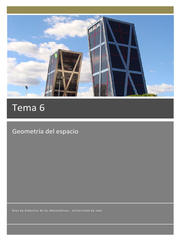 TEMA 6_Geometría del espacio | PDF | Geometría euclidiana | Geometría Elemental
