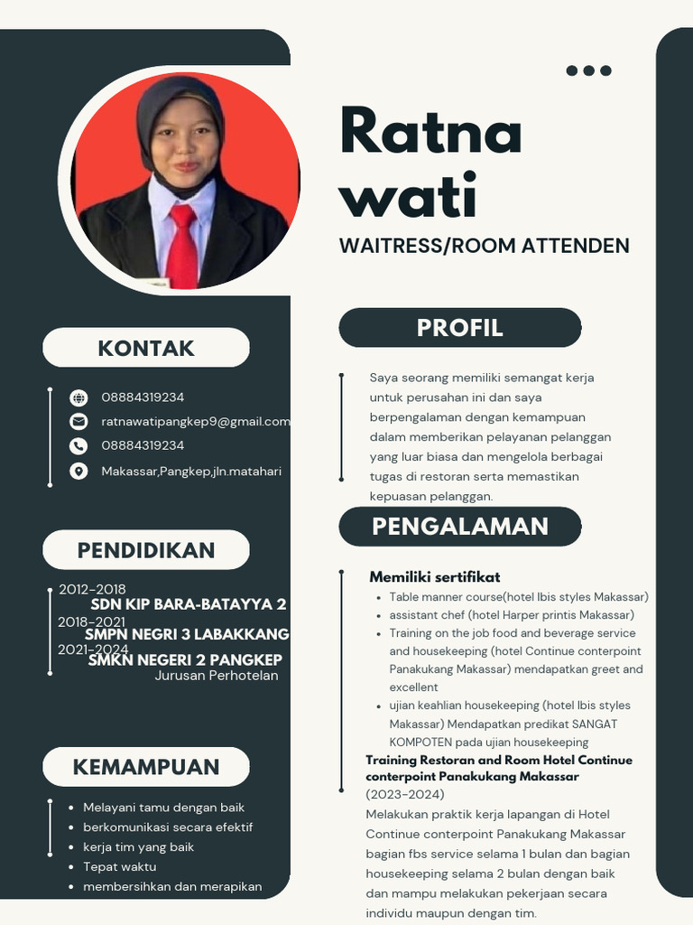 Putih & Hijau Tua Modern Koki Surat Lamaran Kerja (1) | PDF