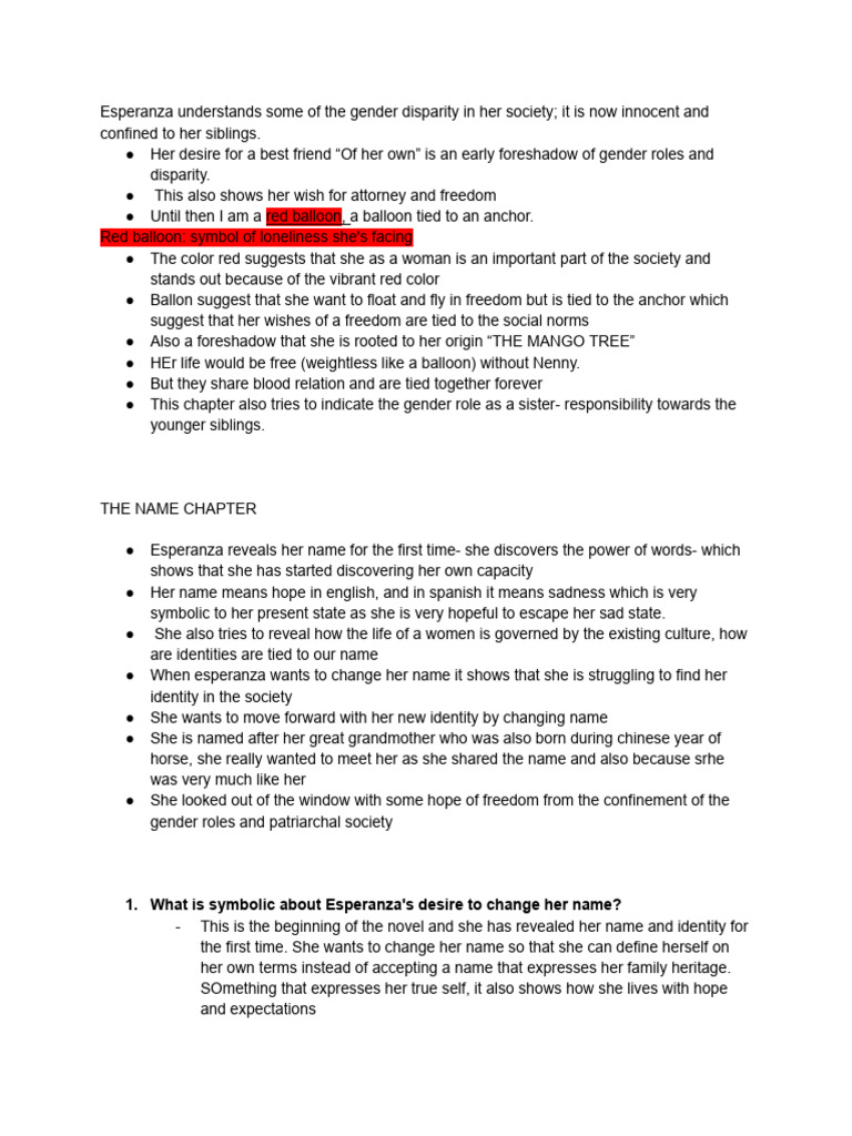 House On The Mango Street | PDF