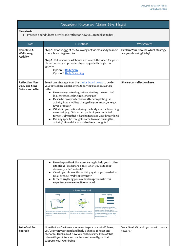 BlendEDU - Secondary Relaxation Station Mini-Playlist | PDF ...