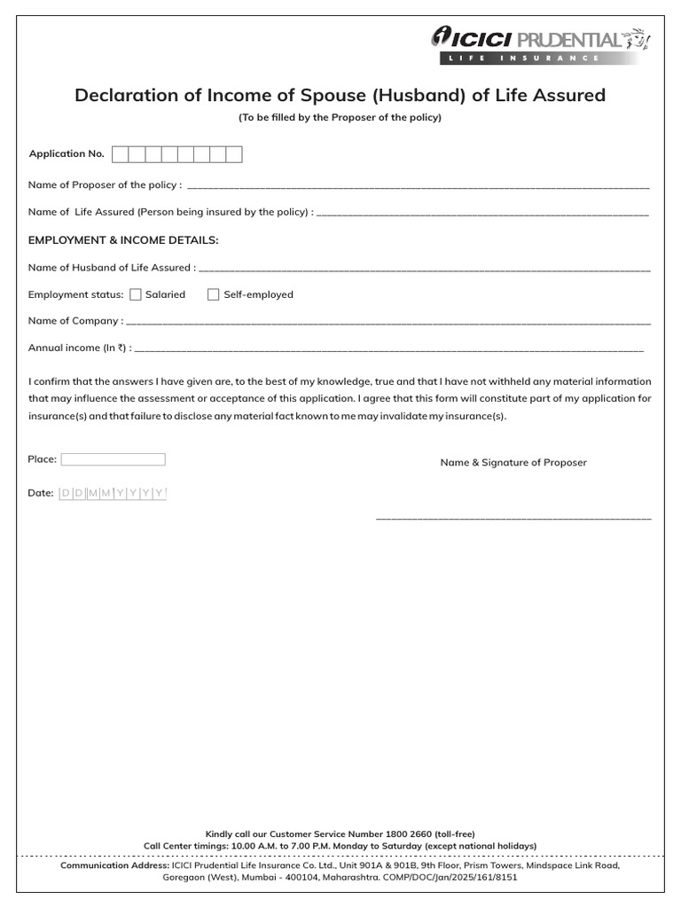 Declaration For Husband Income Details 21jan2025 | PDF