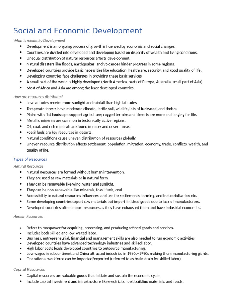 Social and Economic Development | PDF | Developing Country | Official ...
