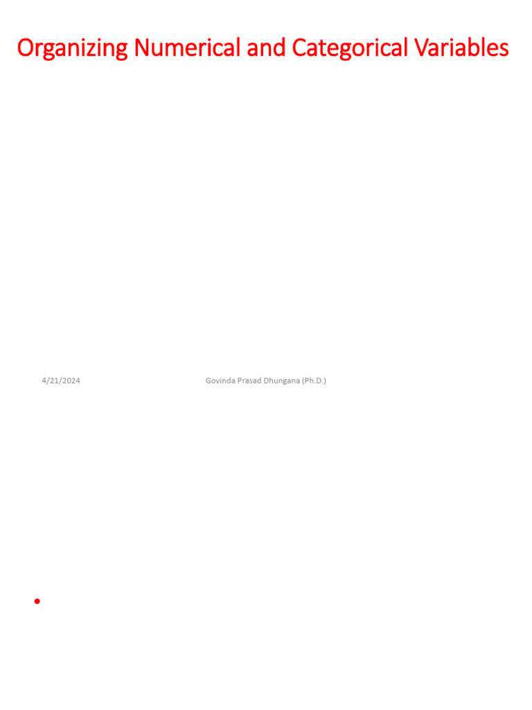 Organizing Numerical and Categorical Data | PDF | Categorical Variable ...