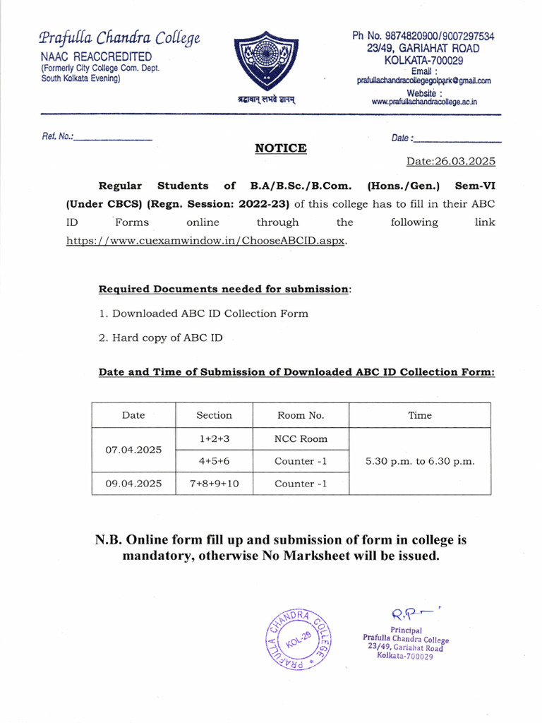 ABC ID Form Submission Notice for Students | PDF | Computing | Access ...