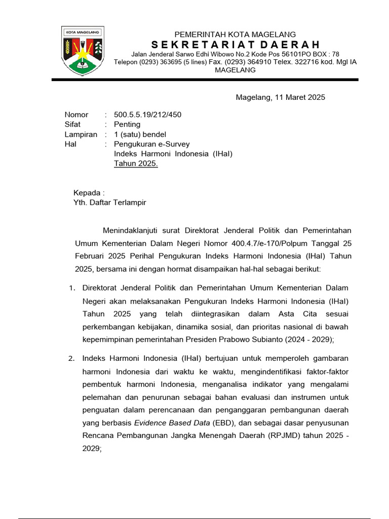 Pengukuran Indeks Harmoni Indonesia 2025 | PDF