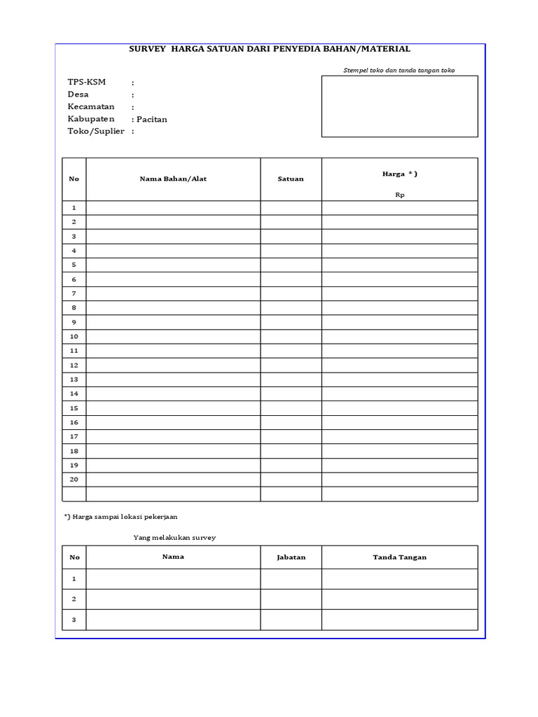 Survey Harga Material Bangunan | PDF