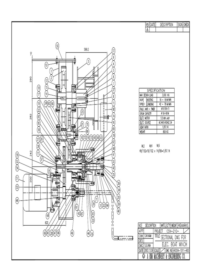 Boat Winch Drawing | PDF