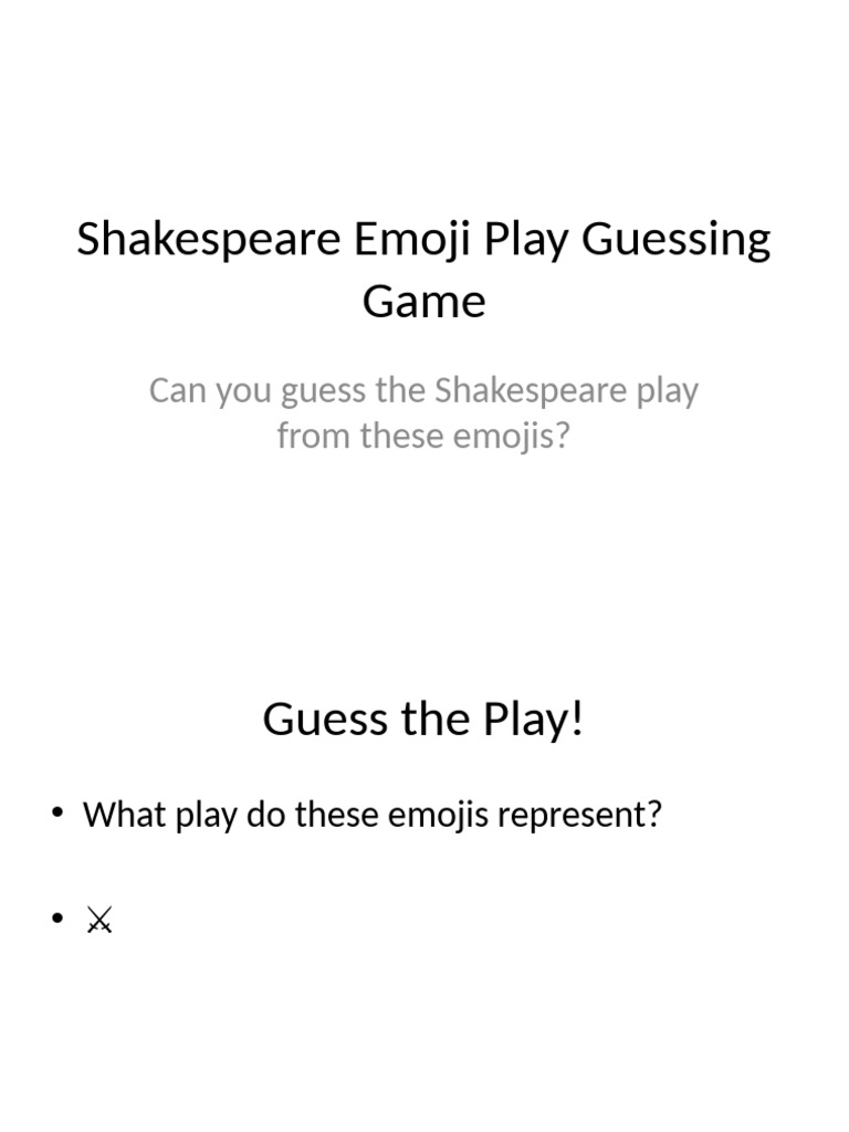 Guess the Shakespeare Play with Emojis | PDF