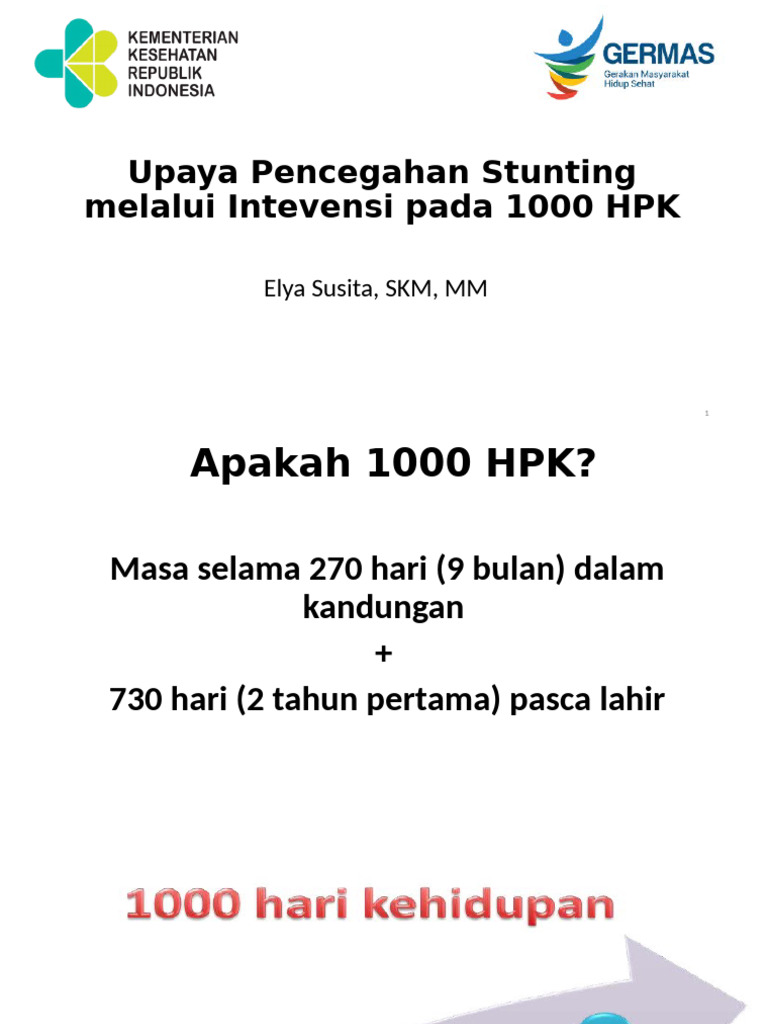 Upaya Pencegahan Stunting Melalui Intervensi Pada 1000 HPK (Yuli) | PDF