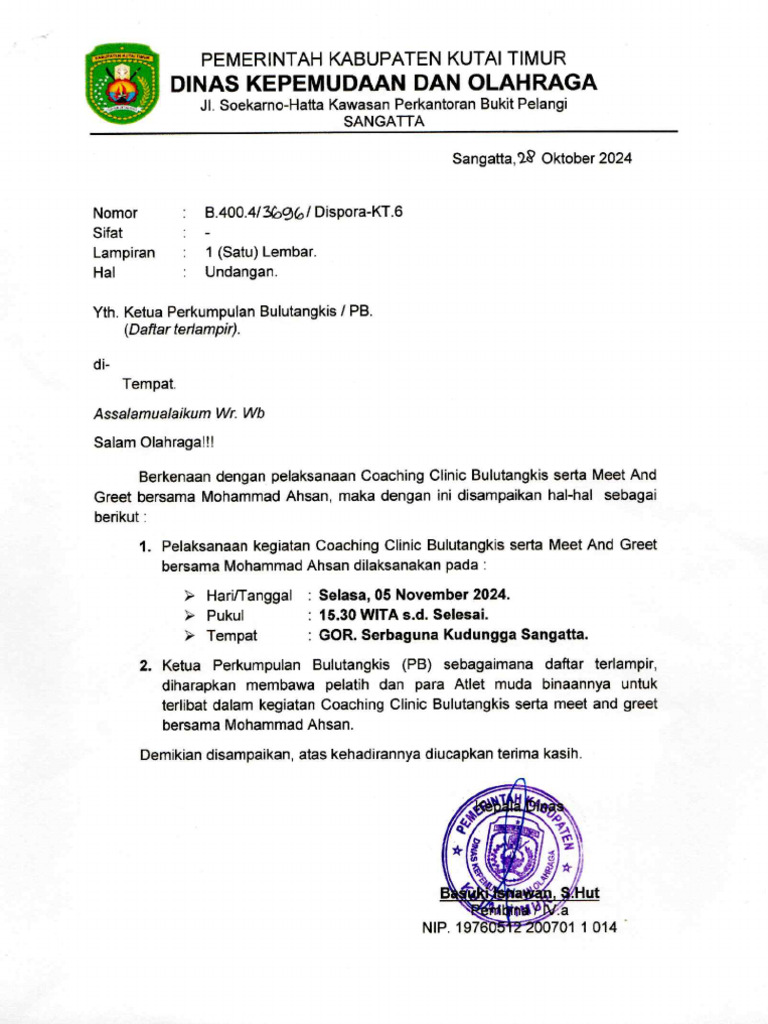 Und. CoachingClinic PB (Anggota PBSI) . | PDF