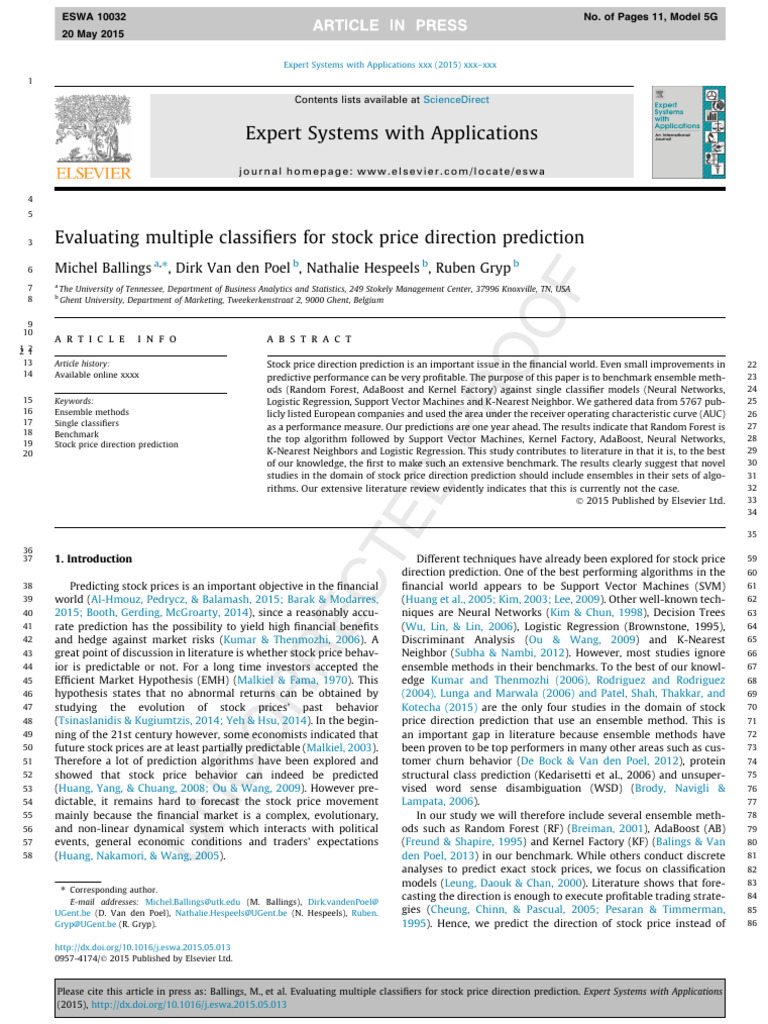 Ballings 2015 | PDF | Support Vector Machine | Cross Validation (Statistics)