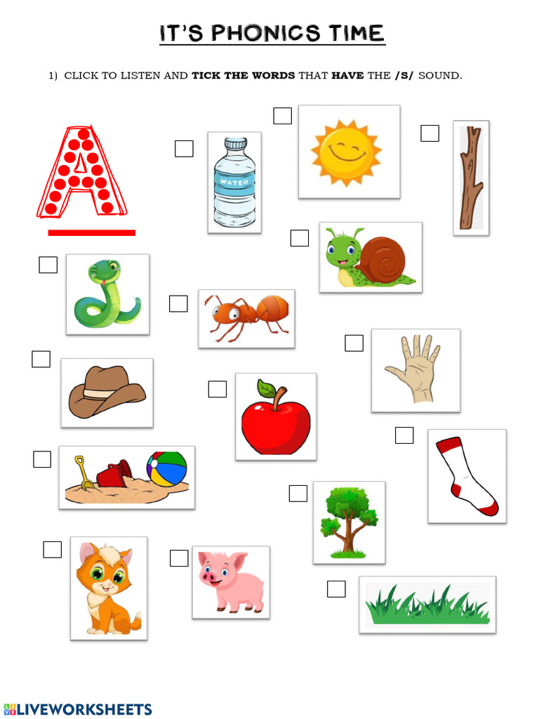 It'S Phonics Time: 1) Click To Listen and Tick The Words That Have The ...