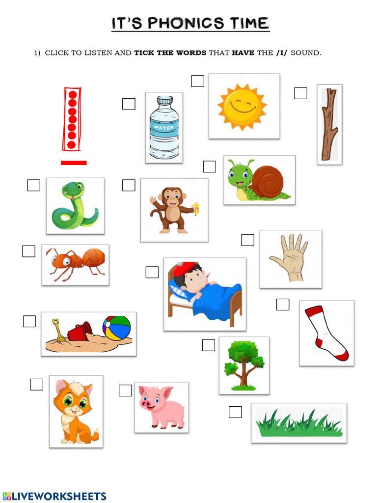 It'S Phonics Time: 1) Click To Listen and Tick The Words That Have The ...