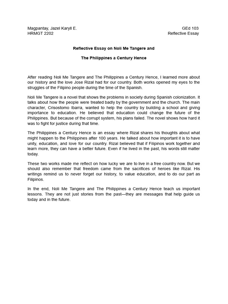Reflective Essay | PDF