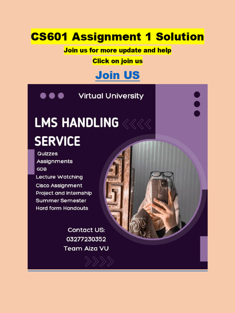 CS601 Assignment Solution (TEAM AIZA VU) | PDF