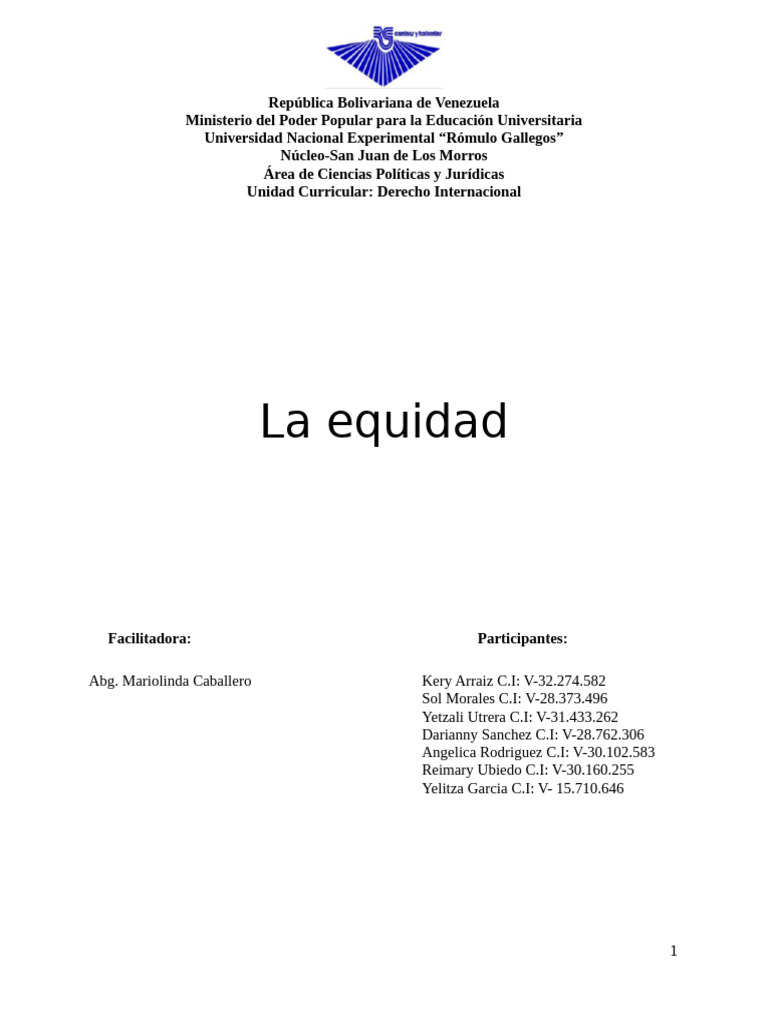 La Equidad | PDF | Ley internacional | Justicia