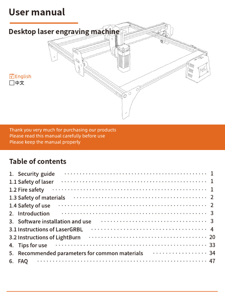LC400 Laser Engraving Machine User Manual V2.0 | PDF