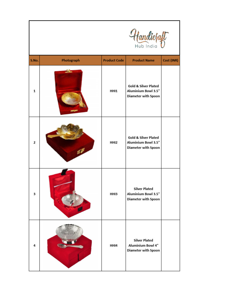 Aluminium Gifts Catalouge-Achal | PDF | Spoon | Tableware