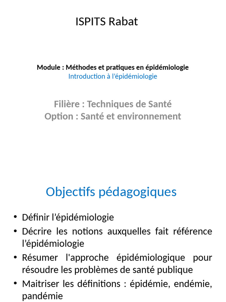 Cours Epidémiologie Ispits 2024 - 2025 | PDF | Épidémiologie | Taux de mortalité