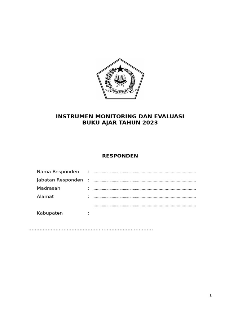 Instrumen Monev Buku Ajar | PDF