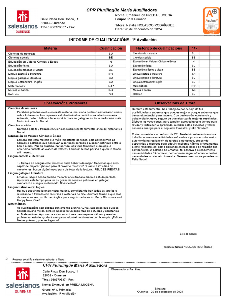 Bolet N Primaria Lomce 20241220 112034 | PDF