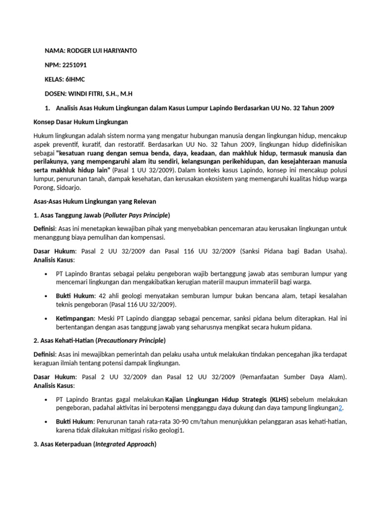 Jawaban Uts H Lingkungan Tulis Tangan | PDF