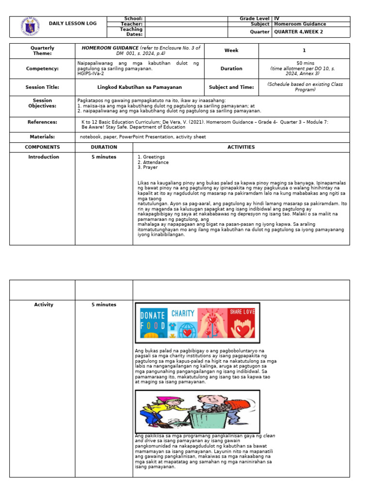 G4- HOMEROOM GUIDANCE -Q4W2-1 | PDF