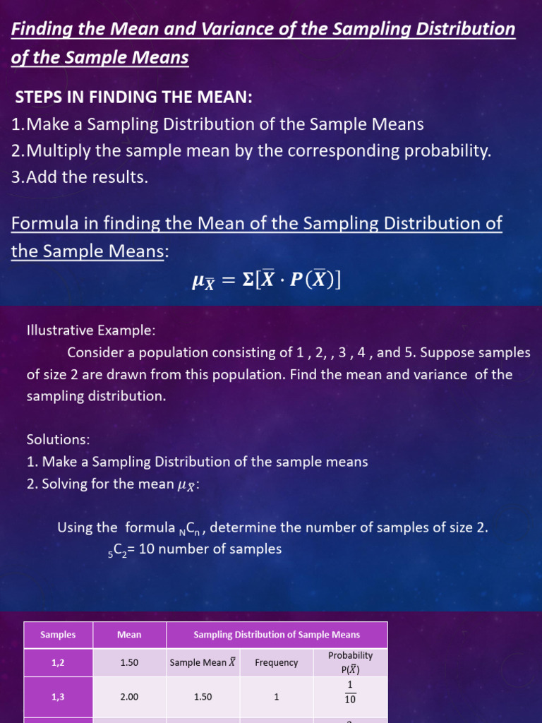 Variance and Standard Deviation of The Sampling | PDF | Standard Error | Standard Deviation