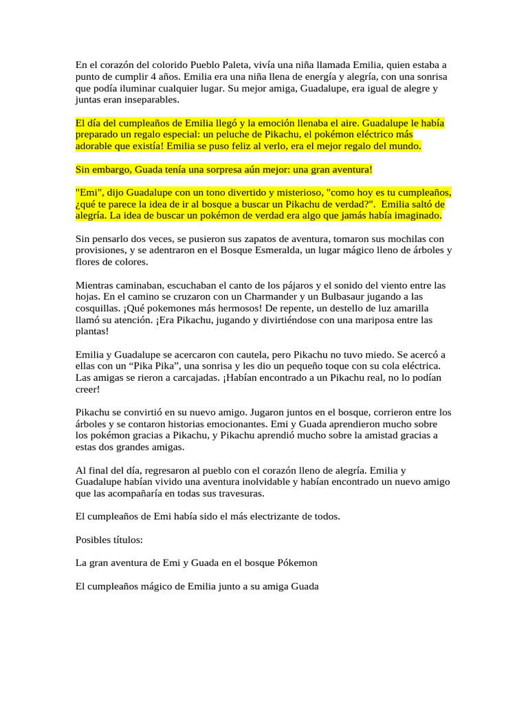 Cuento Emi Cumple | PDF