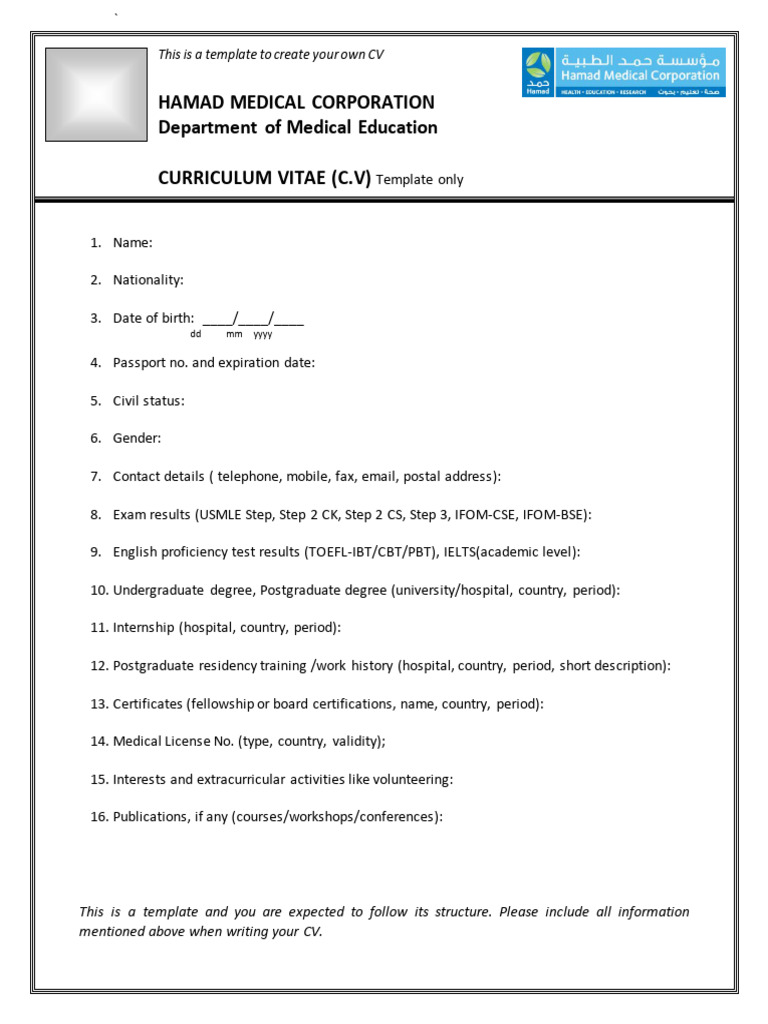 APPROVED - CV - Template | PDF