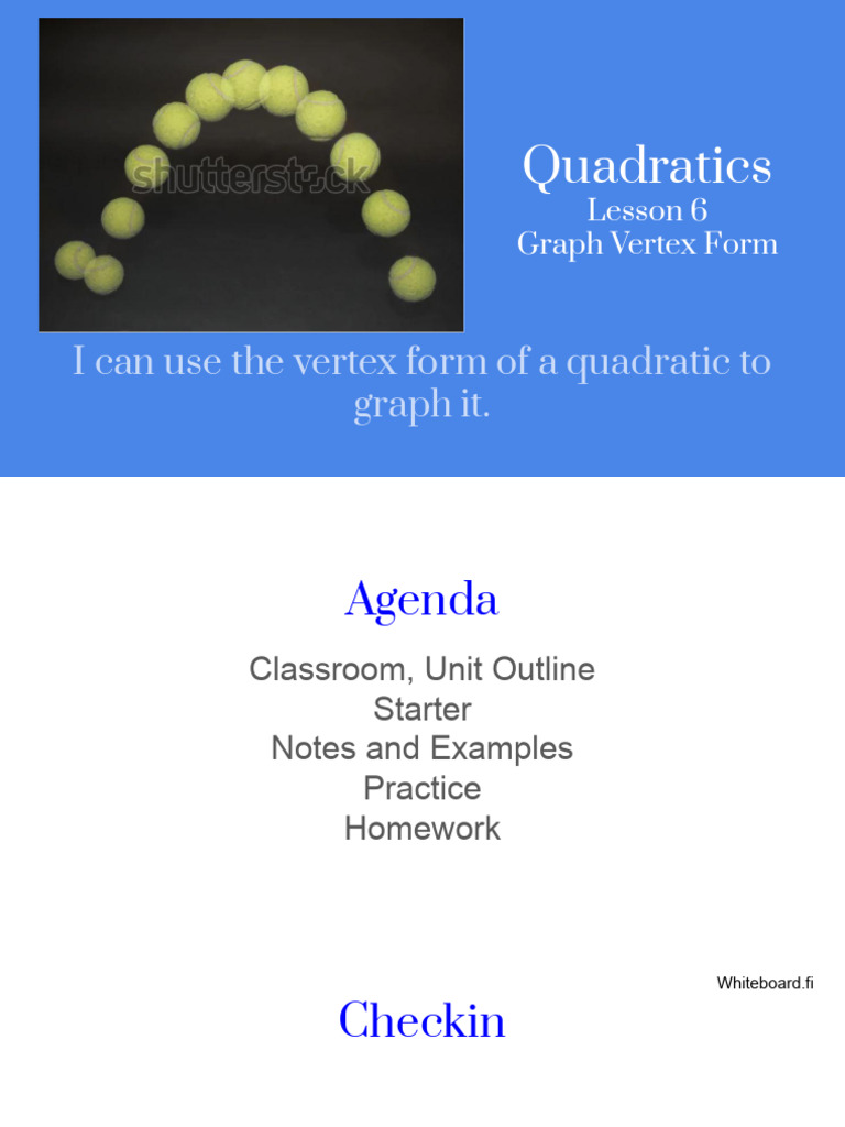 L06 Lesson Graphs Vertex Form | PDF