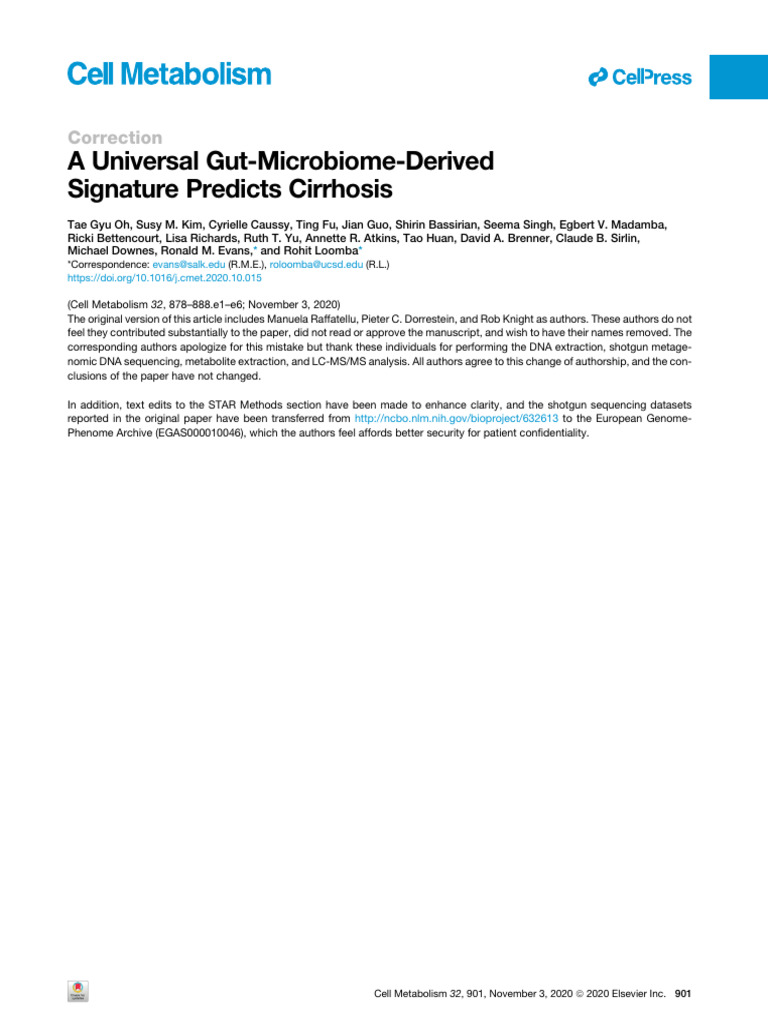 A Universal Gut Microbiome Derived Signature Predi | PDF