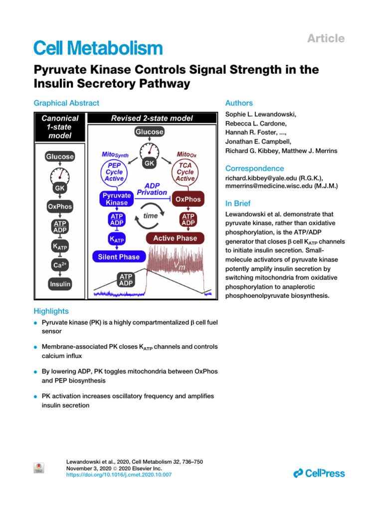 Pyruvate Kinase Controls Signal Strength in The in | PDF ...