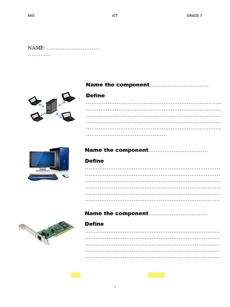 Basic Components Of A Network Pdf Network Interface Controller