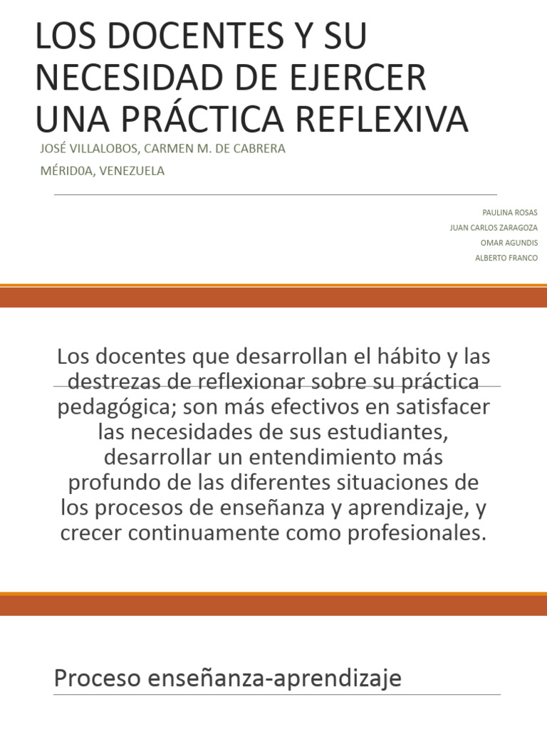 Practica Reflexiva | PDF | Enseñando | Maestros