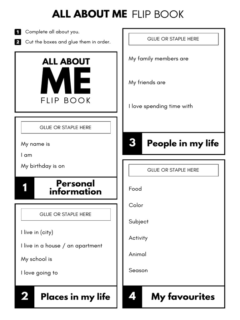 All About Me Printable Flip Book | PDF