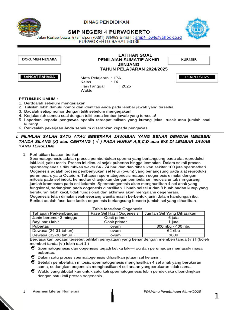 Latihan Soal Psaj | PDF