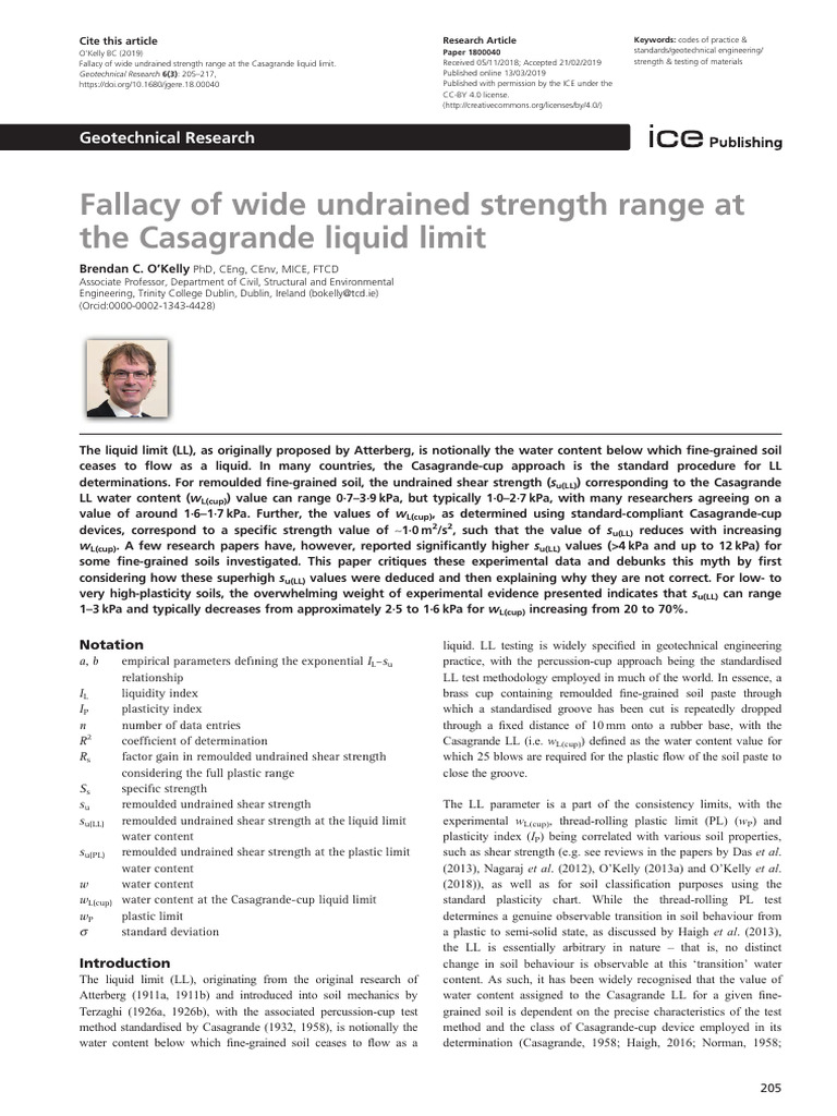 O Kelly 2019 Fallacy of Wide Undrained Strength Range at The Casagrande ...