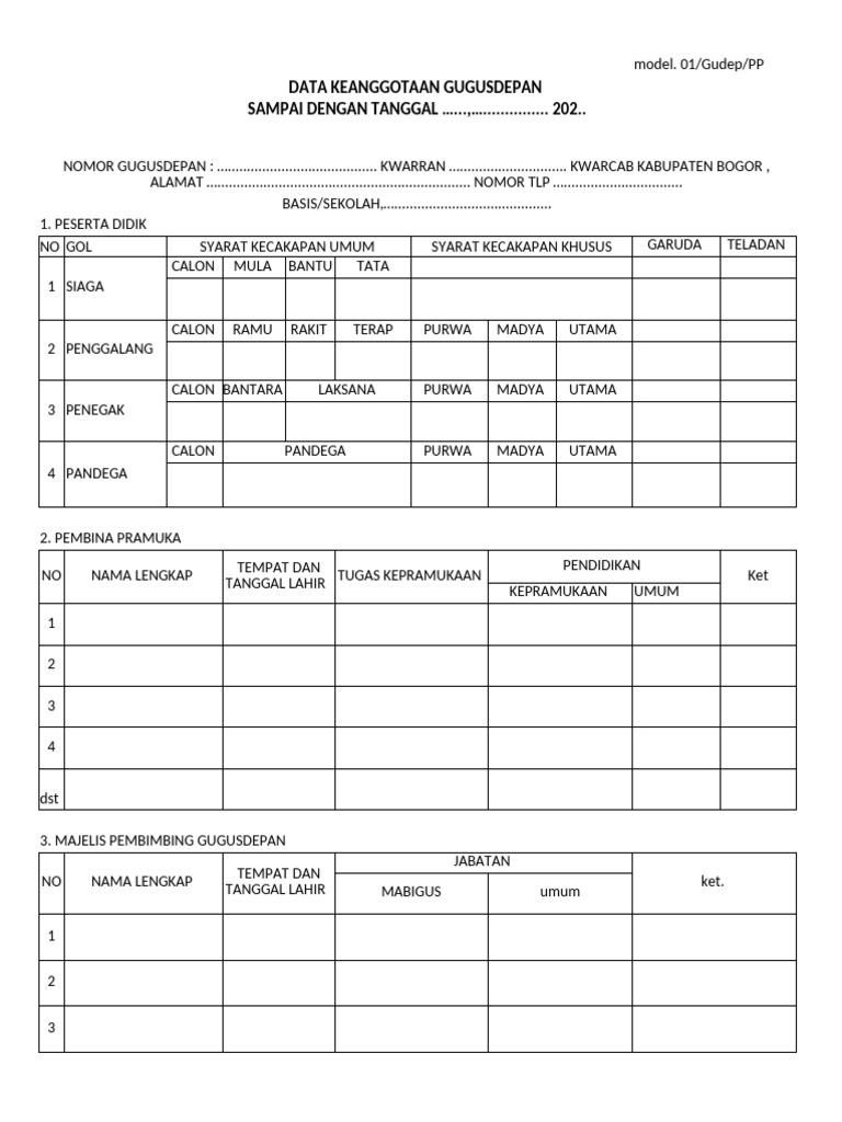 Pengajuan Registrasi Gudep | PDF