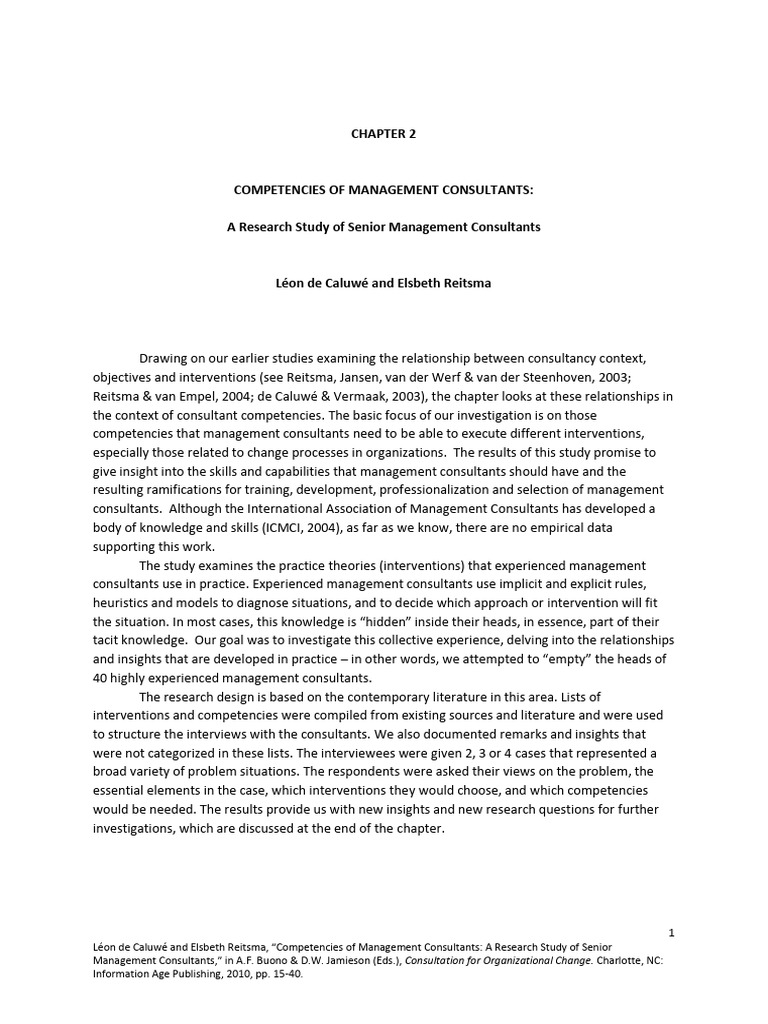 Management Consultant Competencies Study | PDF | Knowledge | Communication