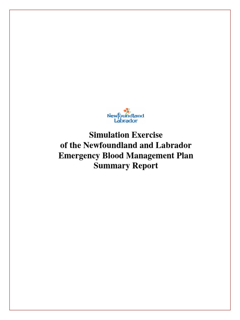 simulation_exercise_rpt (1) | PDF | Blood Transfusion | Simulation