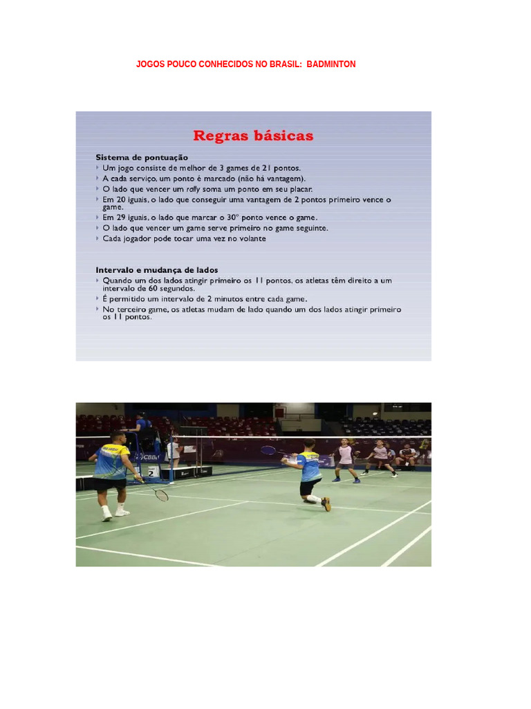 Principais Regras Do Badminton | PDF
