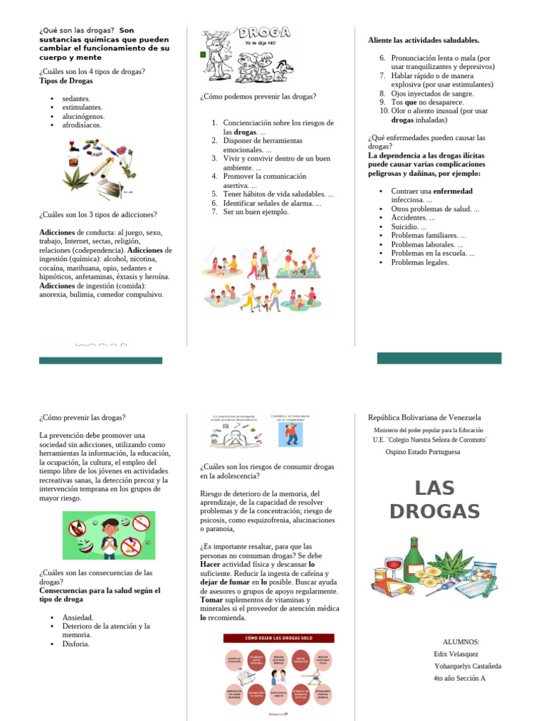Triptico Droga | PDF | Drogas | La dependencia de sustancias